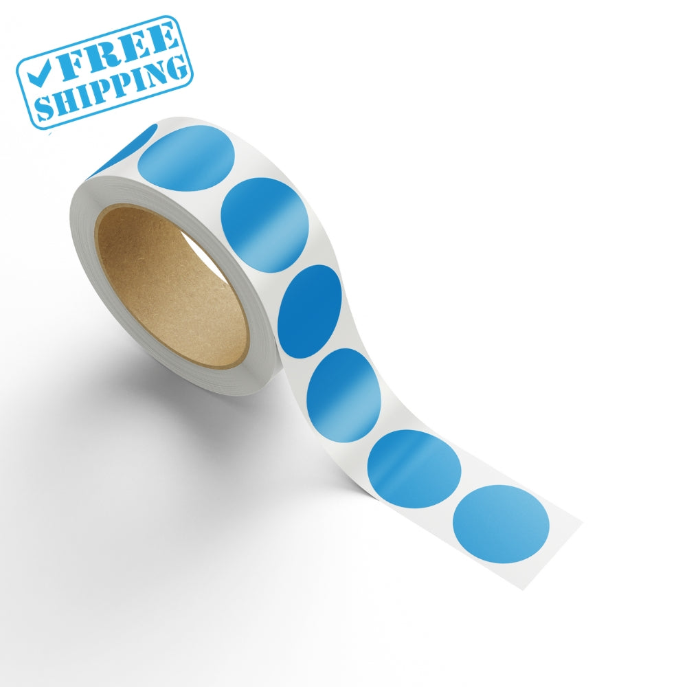 BLUE CIRCLE LABEL | 2" diameter | 1 Roll = 1000 LABELS/ROLL – Warehouse ...